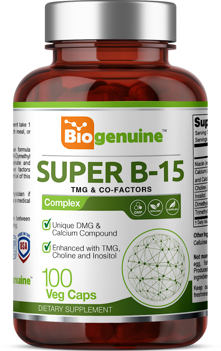 Super B-15 Complex 100 Vegetarian Capsules – Biogenuine